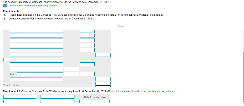 Solved The accounting records Compass Point Wireless include | Chegg.com