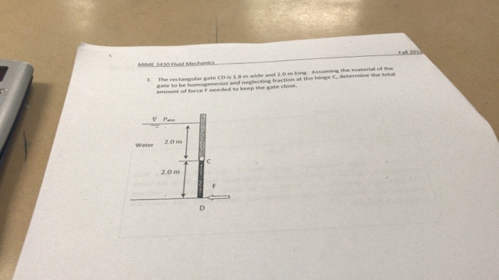Solved The rectangular gate CD is 1.8 m wide and 2.0 m long, | Chegg.com