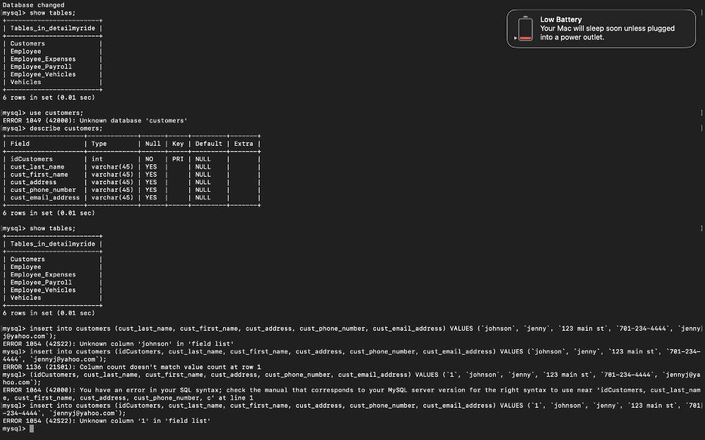 Solved Can you look at the end of my terminal screen and | Chegg.com