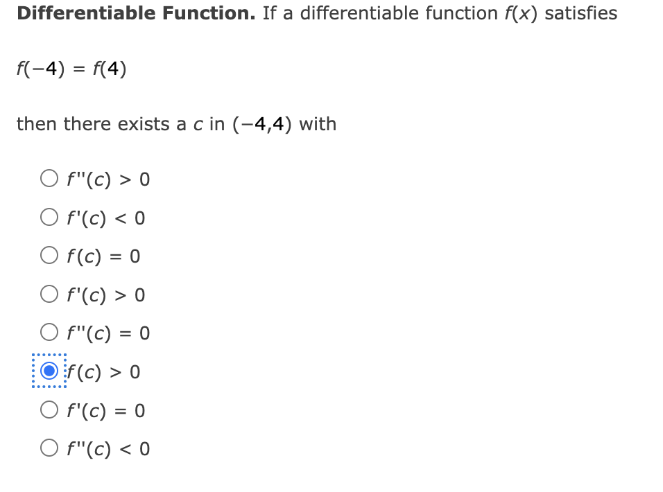 Solved Differentiable Function. If a differentiable function | Chegg.com