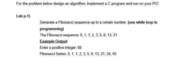 Solved For The Problem Below Design An Algorithm Implement 5941