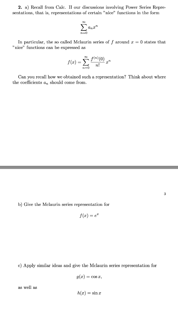 Solved 2. a) Recall from Calc. II our discussions involving | Chegg.com