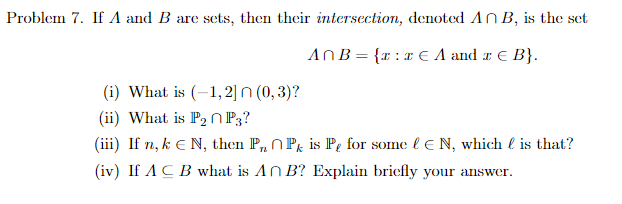 Solved Problem 7 . ﻿If A and B ﻿are sets, then their | Chegg.com
