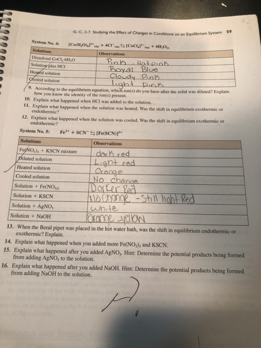 Solved 59 G. C. 2.7 Studying the Effect of Changes in | Chegg.com