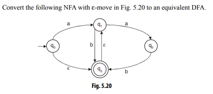 Solved Convert the following NFA with ε-move in Fig. 5.20 to | Chegg.com
