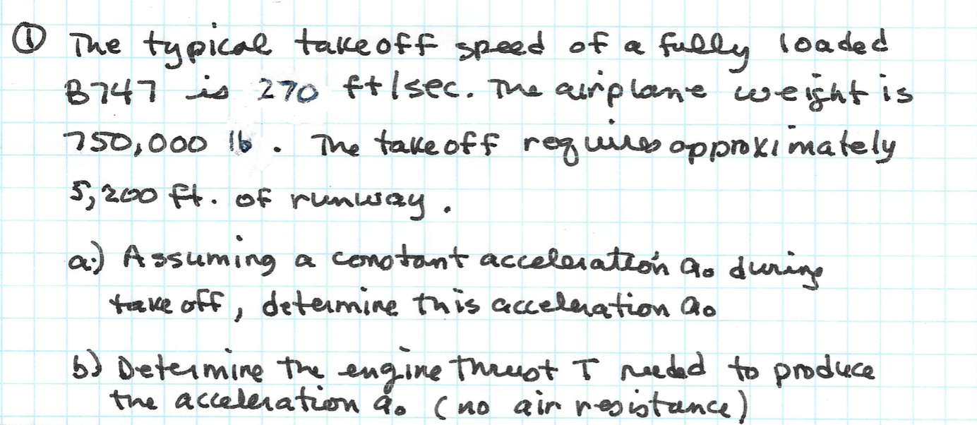 Solved @ The typical take off speed of a fully loaded B747 | Chegg.com