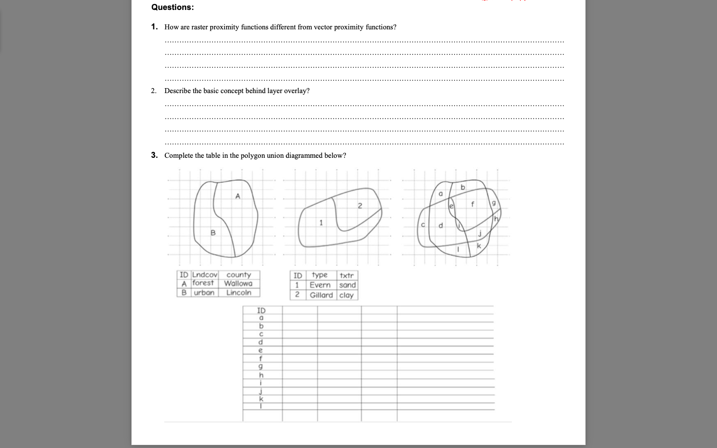 Solved Questions: 1. How are raster proximity functions | Chegg.com