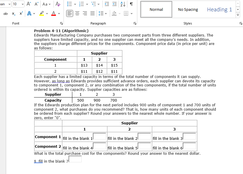 Solved Problem 4-11 (Algorithmic) Edwards Manufacturing | Chegg.com Solved Problem 4-11 (Algorithmic) Edwards Manufacturing | Chegg.com