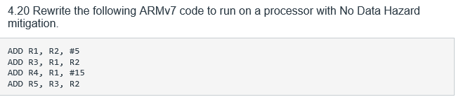 Solved 4.20 [5] Add NOP instructions to the code | Chegg.com