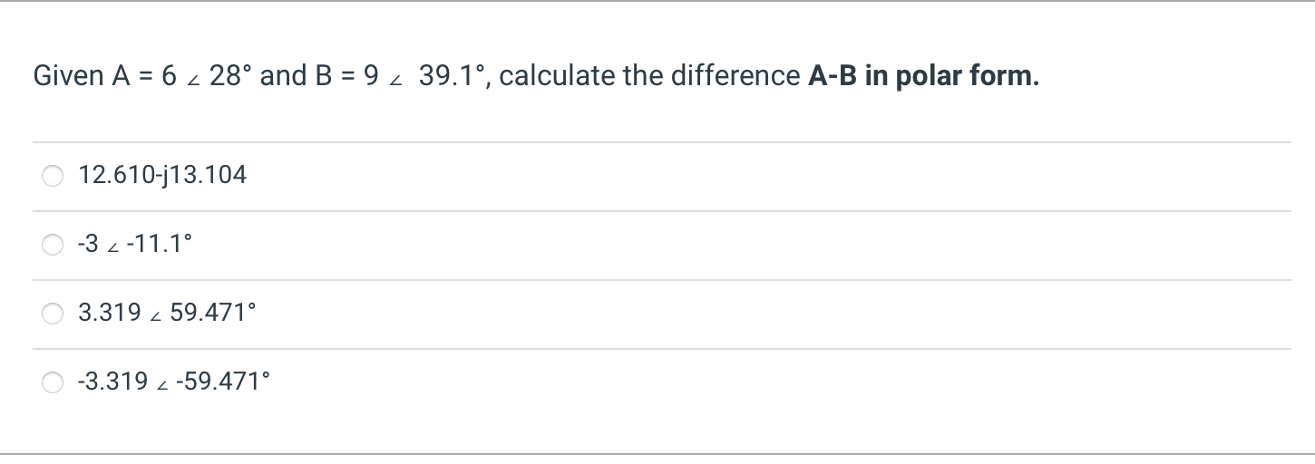 Solved Given A=20∠25∘,B=8+j12,C=7+j, and D=25∠60∘, calculate | Chegg.com