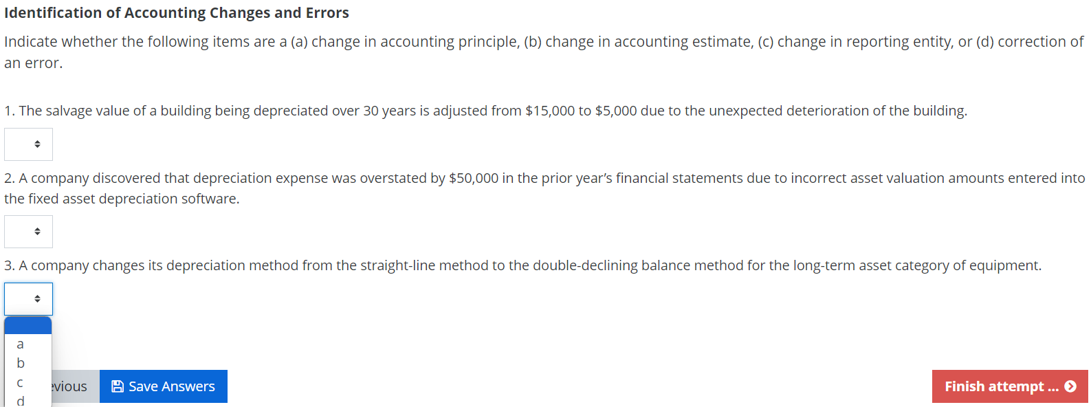 Solved Identification of Accounting Changes and Errors | Chegg.com