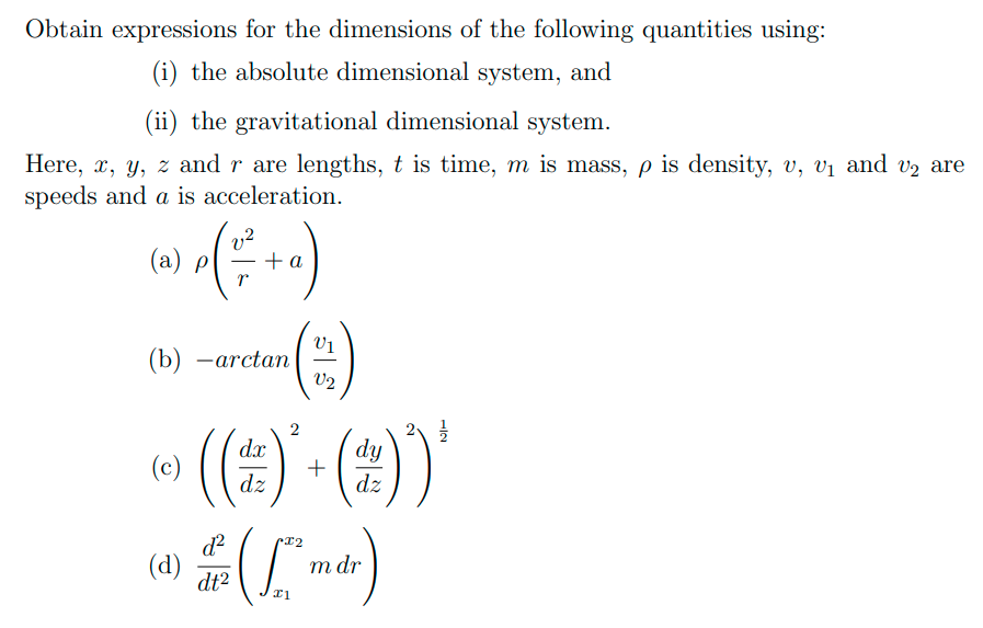Solved Obtain expressions for the dimensions of the | Chegg.com