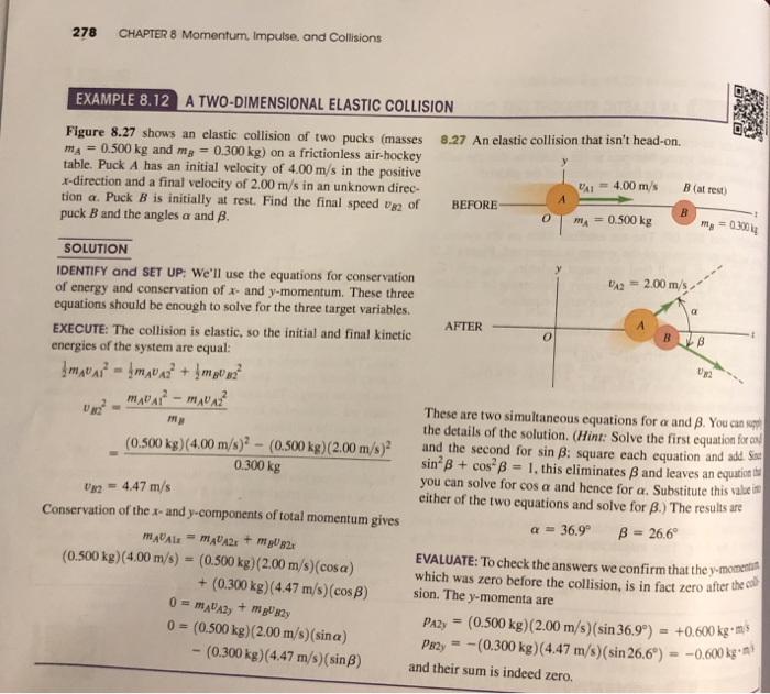 Solved 278 CHAPTER 8 Momentum, Impulse, and Collisions | Chegg.com