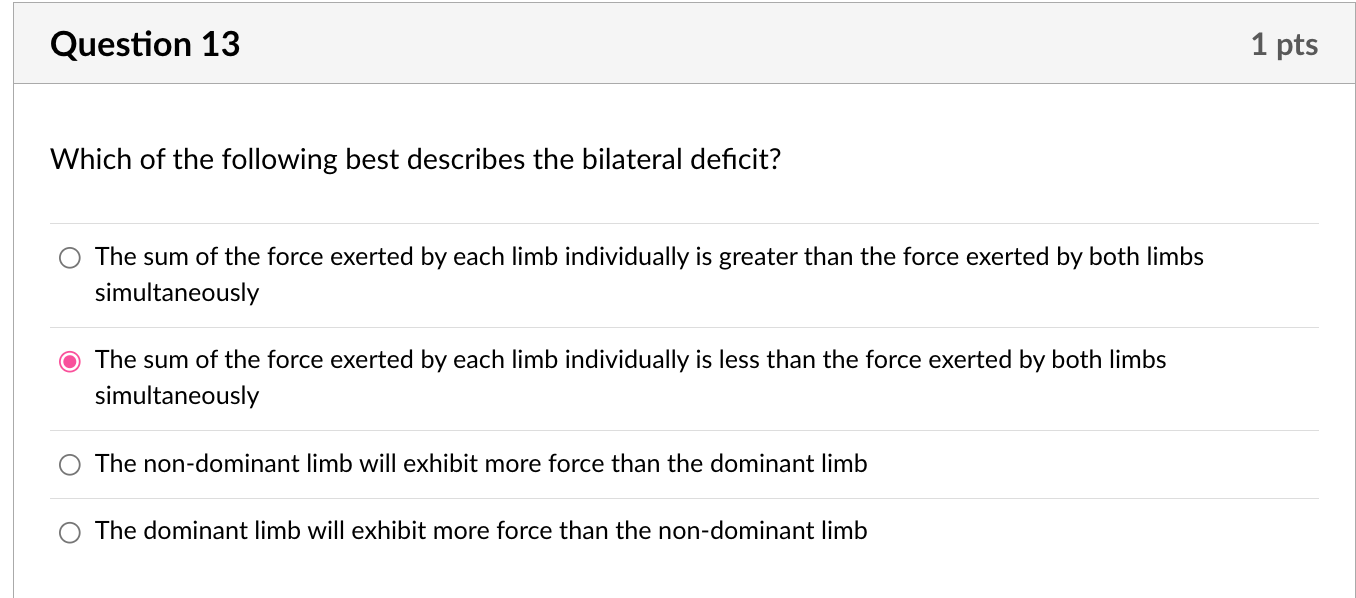 Solved Which of the following best describes the bilateral | Chegg.com