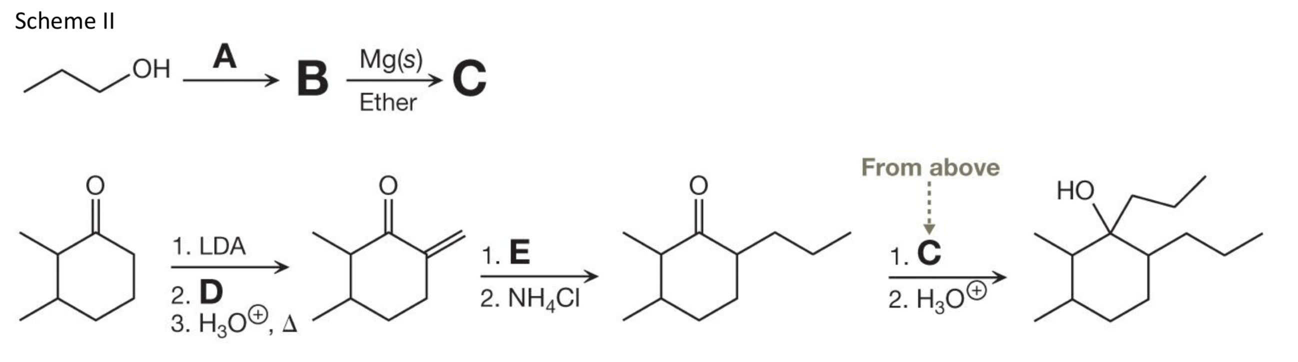 Solved Scheme || Mg(s Ether From above 1. LDA 1. F 2 D د , | Chegg.com