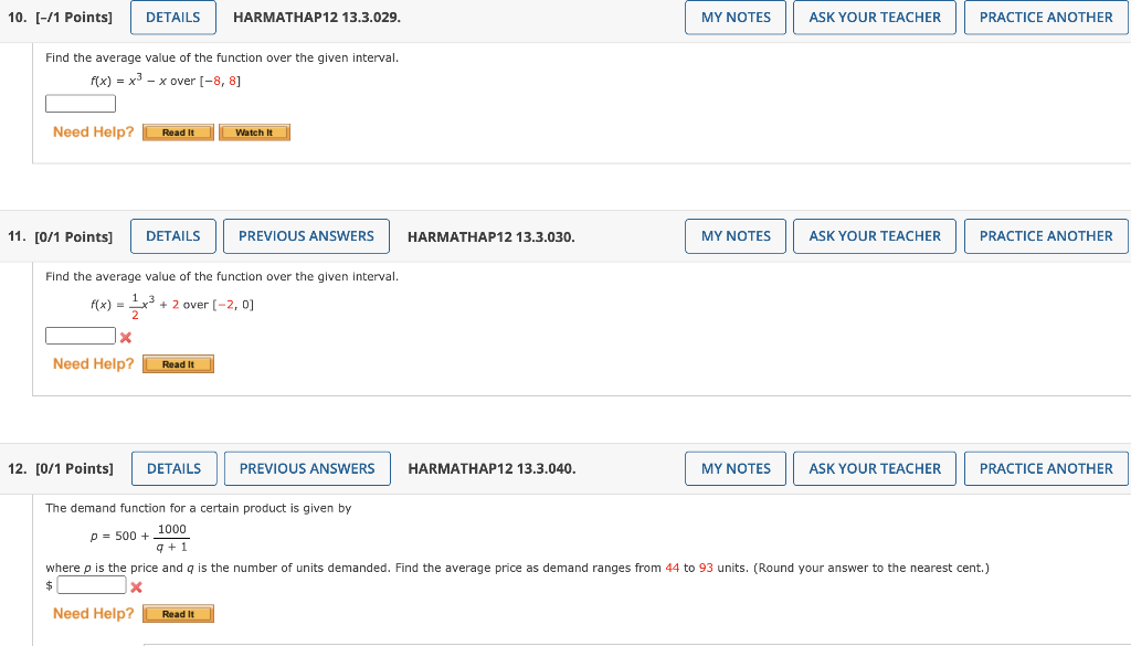 Solved 10. (-/1 Points) DETAILS HARMATHAP12 13.3.029. MY | Chegg.com Solved 10. (-/1 Points) DETAILS HARMATHAP12 13.3.029. MY | Chegg.com
