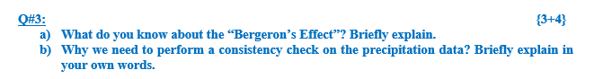 Solved Q#3: {3+4) a) What do you know about the "Bergeron's | Chegg.com