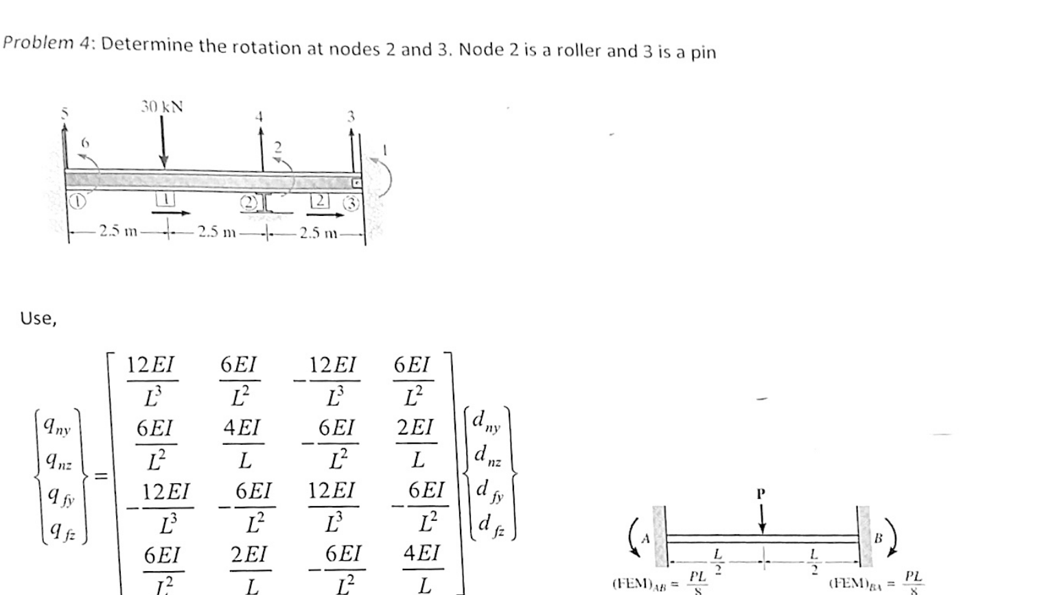 Solved Problem 4: Determine the rotation at nodes 2 and 3 . | Chegg.com