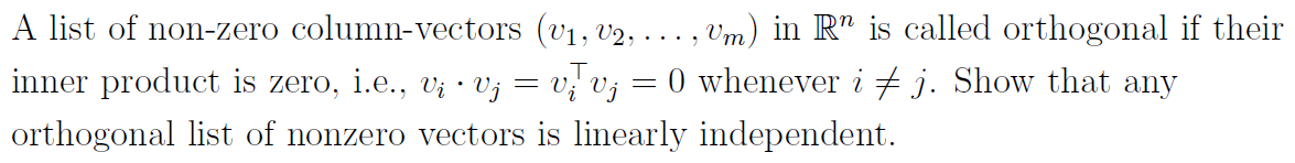 Solved A list of non-zero column-vectors (V1, V2, ..., Vm) | Chegg.com