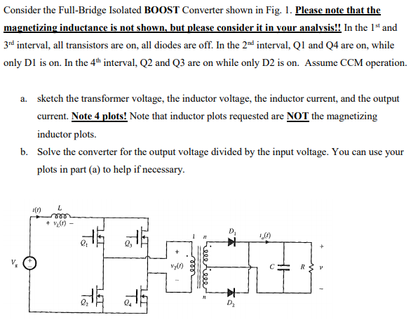 Consider the Full-Bridge Isolated BOOST Converter | Chegg.com