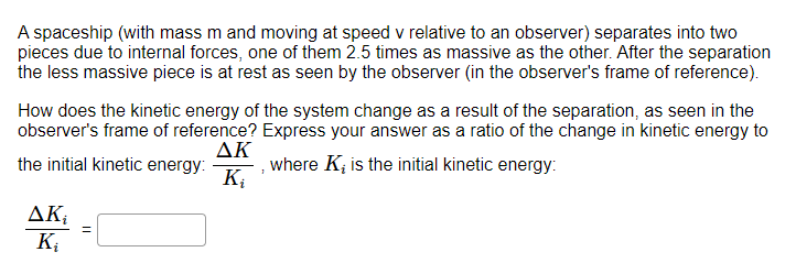 Solved A spaceship (with mass m ﻿and moving at speed v | Chegg.com