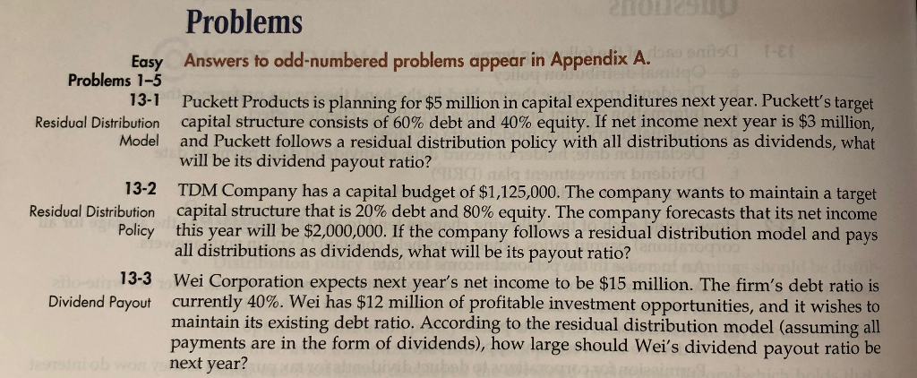 Solved Problems Easy Answers to odd-numbered problems appear | Chegg.com