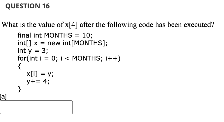 Solved QUESTION 16 What is the value of \\( \\mathrm{x} \\) | Chegg.com