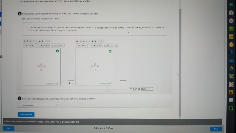 Solved Two Lewis stractares are shown for the Teo4 ion in | Chegg.com