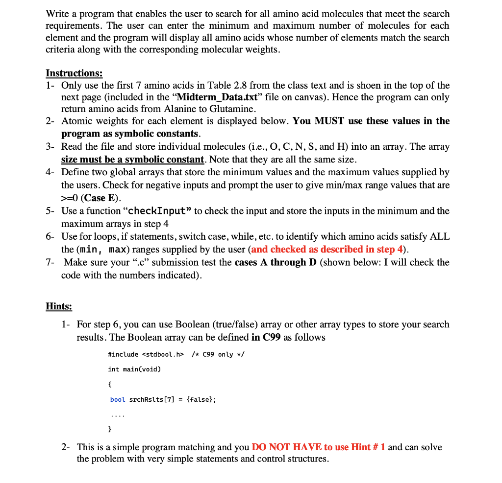 Solved Write a program that enables the user to search for | Chegg.com