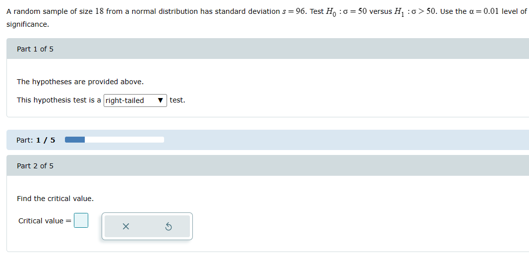 Solved A Random Sample Of Size 18 From A Normal Distribution