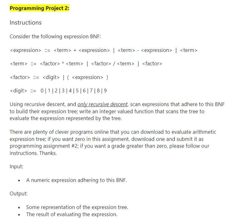 Solved Programming Project 2: Instructions Consider the | Chegg.com