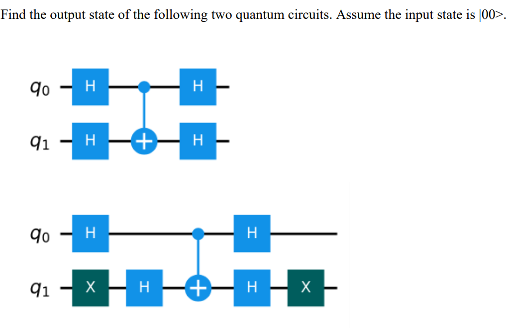 Solved Find the output state of the following two quantum | Chegg.com