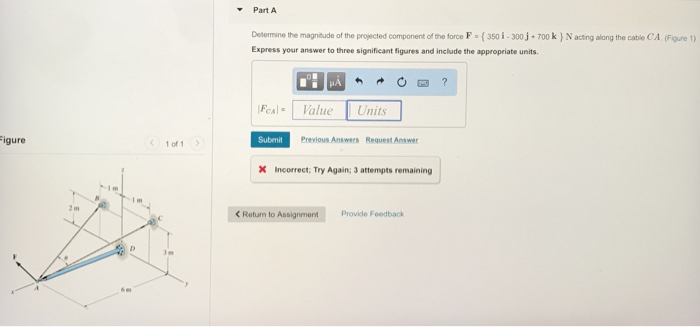 Solved Determine the magnitude of the projected component of | Chegg.com