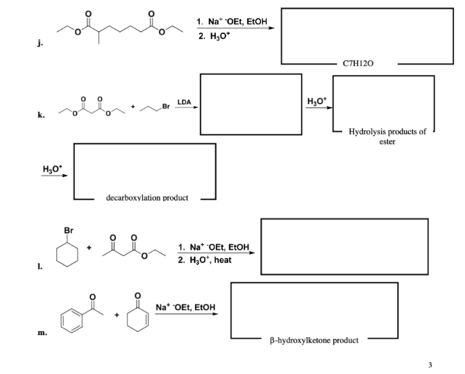 Solved 1. Na OEt, EtOH 2. H30* C7H120 Hydrolysis products of | Chegg.com