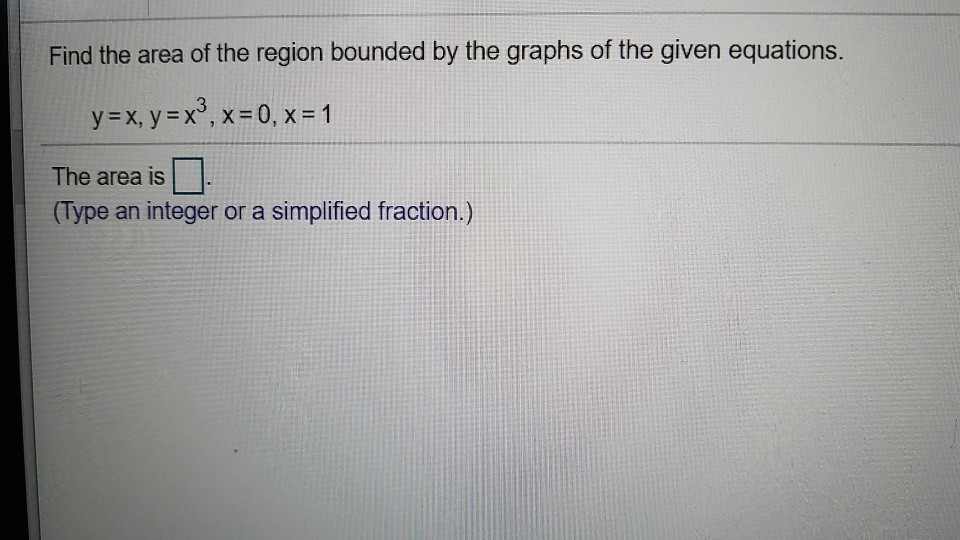 Solved Find the area of the region bounded by the graphs of | Chegg.com
