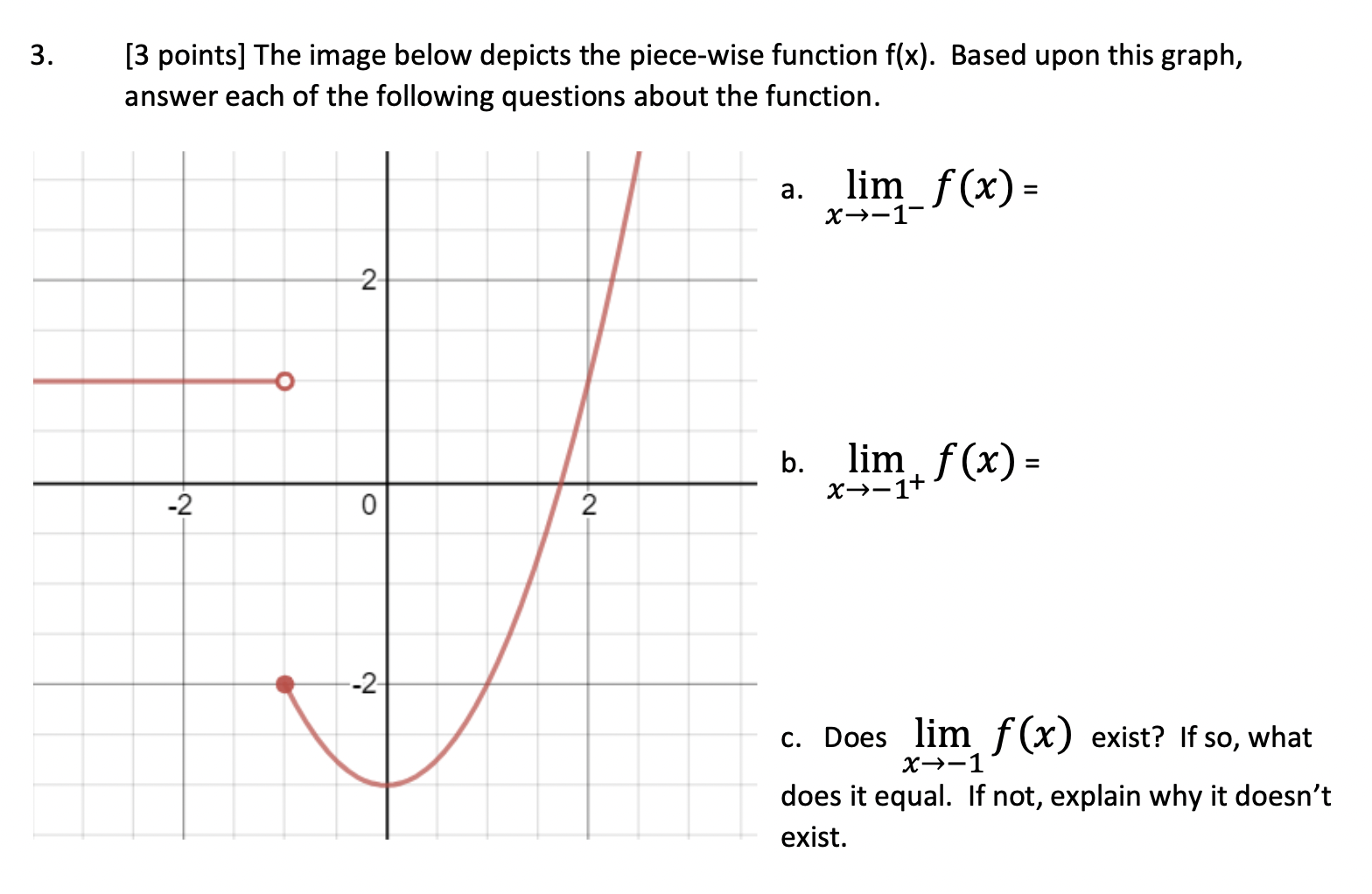 Solved [3 points] The image below depicts the piece-wise | Chegg.com