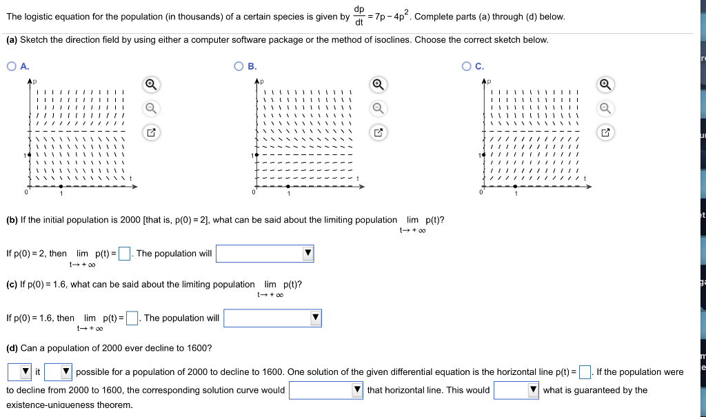 Solved The logistic equation for the population (in | Chegg.com