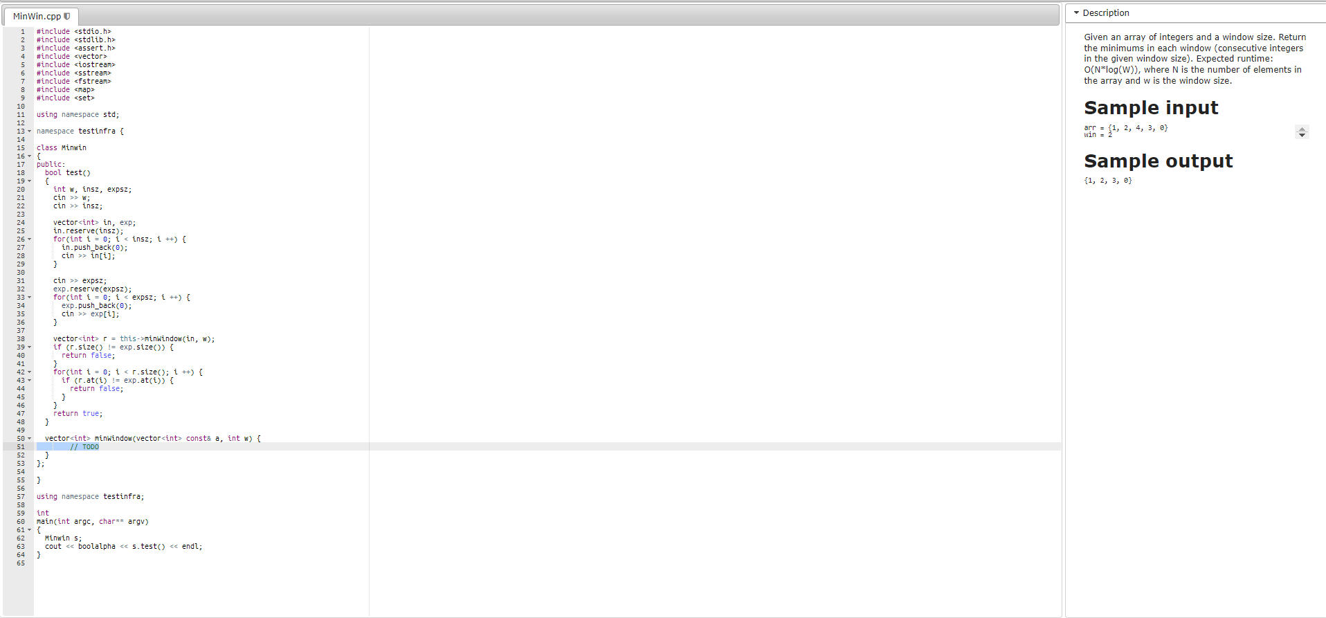 Solved Minimum in sliding windows Target Sum problem | Chegg.com