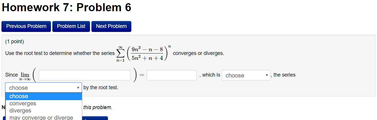 Solved Homework 7 Problem 6 Previous Problem Problem List