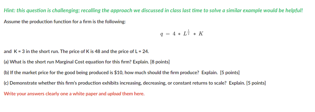 Solved Hint: this question is challenging; recalling the | Chegg.com