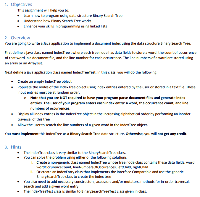 Solved 1. Objectives This assignment will help you to . | Chegg.com
