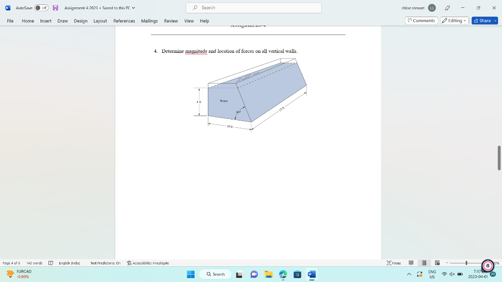 Solved 4. Determine magnitude and location of forces on all | Chegg.com