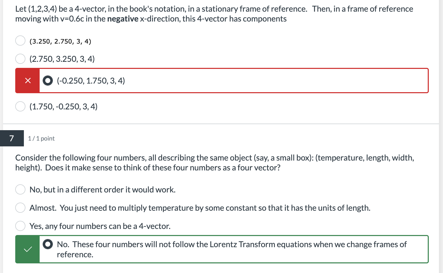 Let (1,2,3,4) be a 4-vector, in the book's notation, | Chegg.com