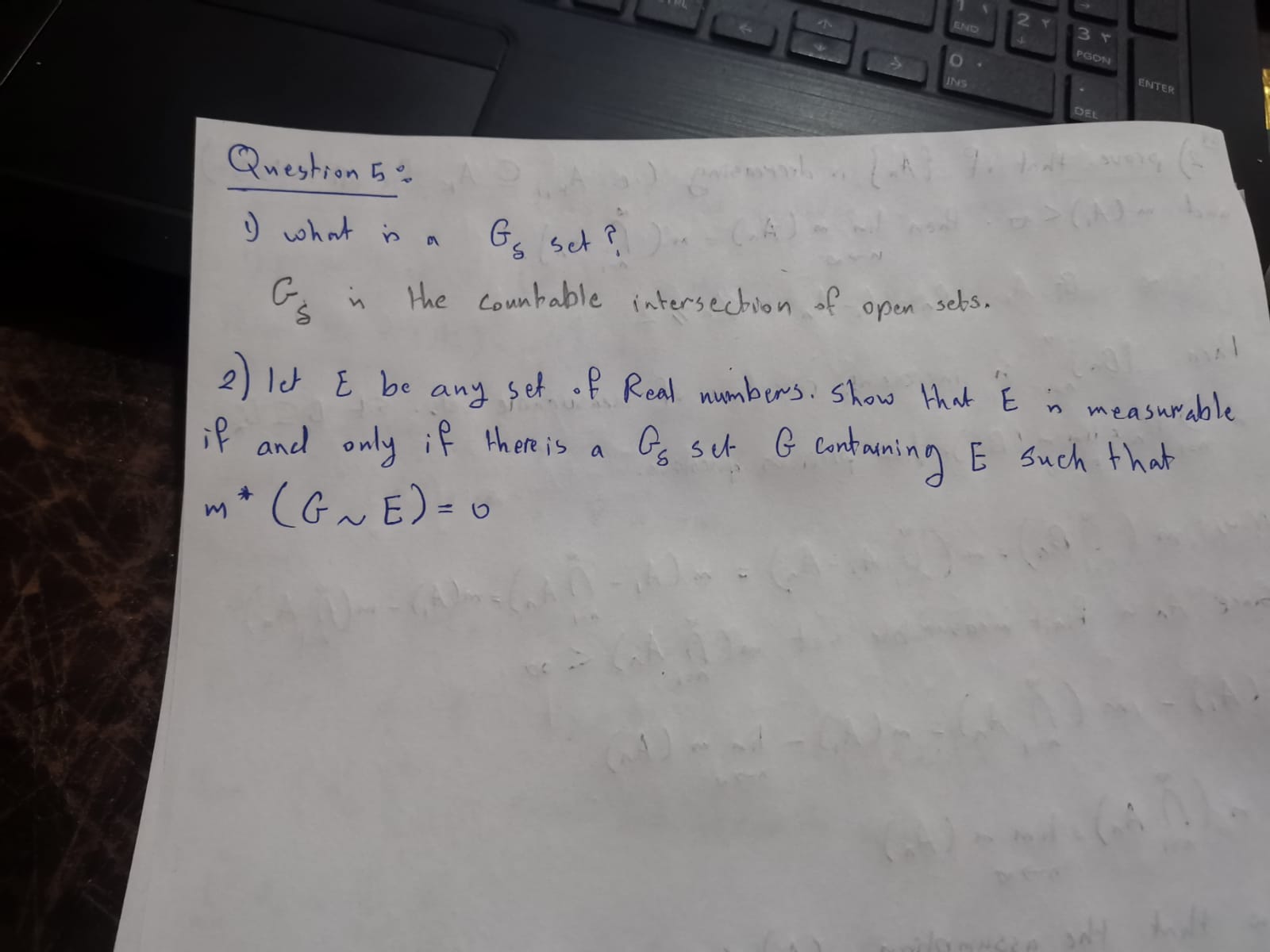 Solved Question 5:what is a Gδ ﻿set?Gδ ﻿is the countable | Chegg.com