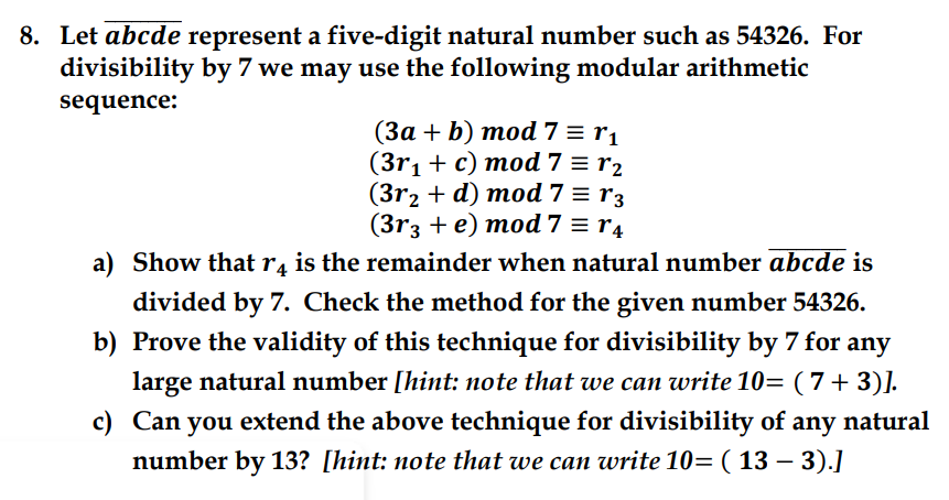 Solved Let 𝒂𝒃𝒄𝒅𝒆 തതതതതതതതത represent a five-digit | Chegg.com