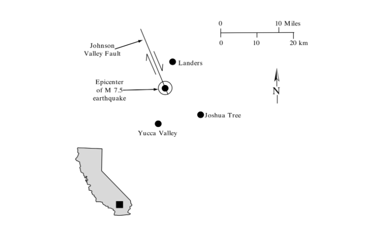 Solved Attached map showing the Johnson Valley Fault in | Chegg.com