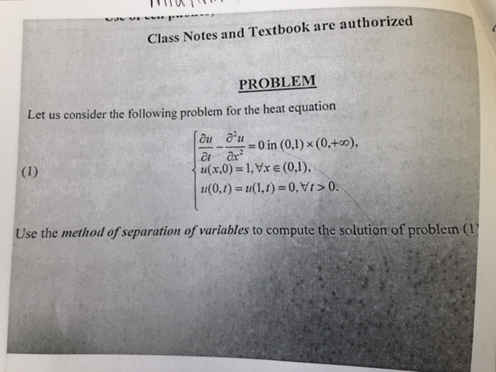 Solved Solve following heat equation, using the method of | Chegg.com