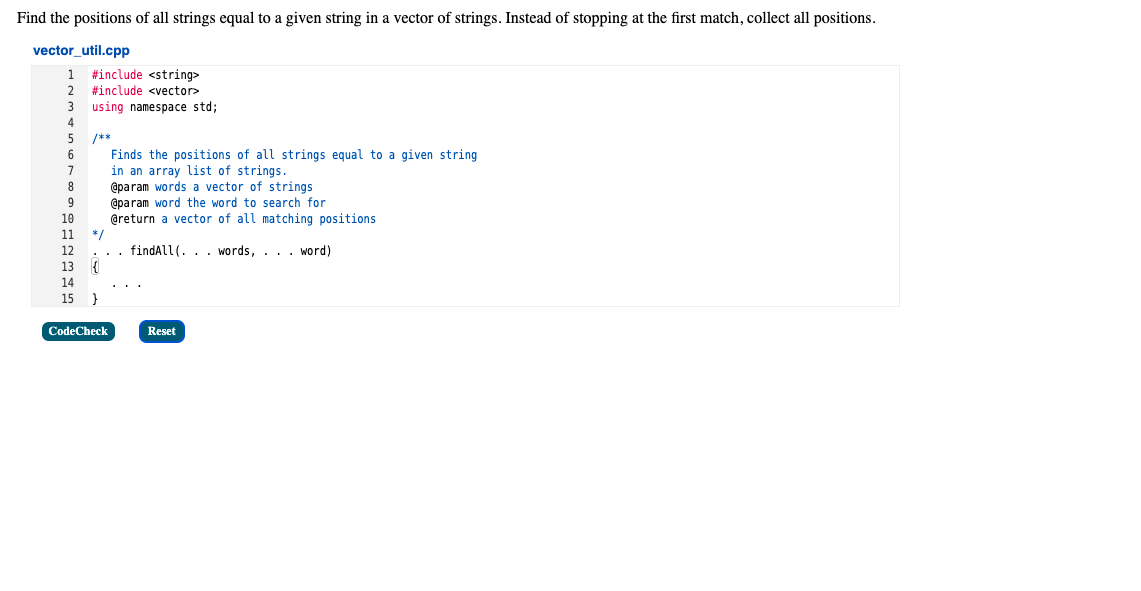 Solved Find the positions of all strings equal to a given | Chegg.com