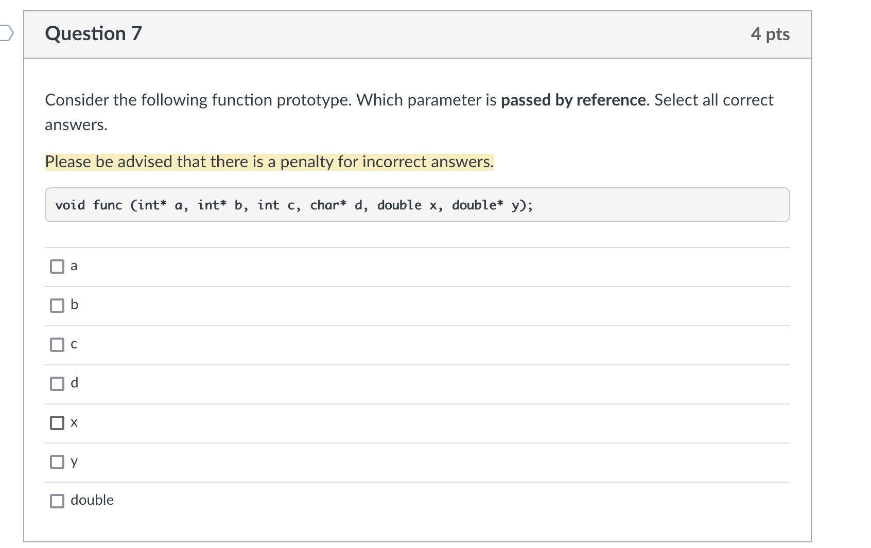 Solved int ∗x=&y In above statement, which one is a pointer | Chegg.com