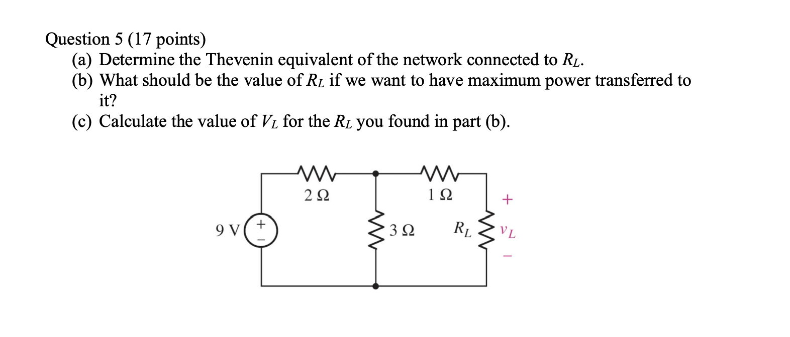 Solved Question 5 (17 points) (a) Determine the Thevenin | Chegg.com